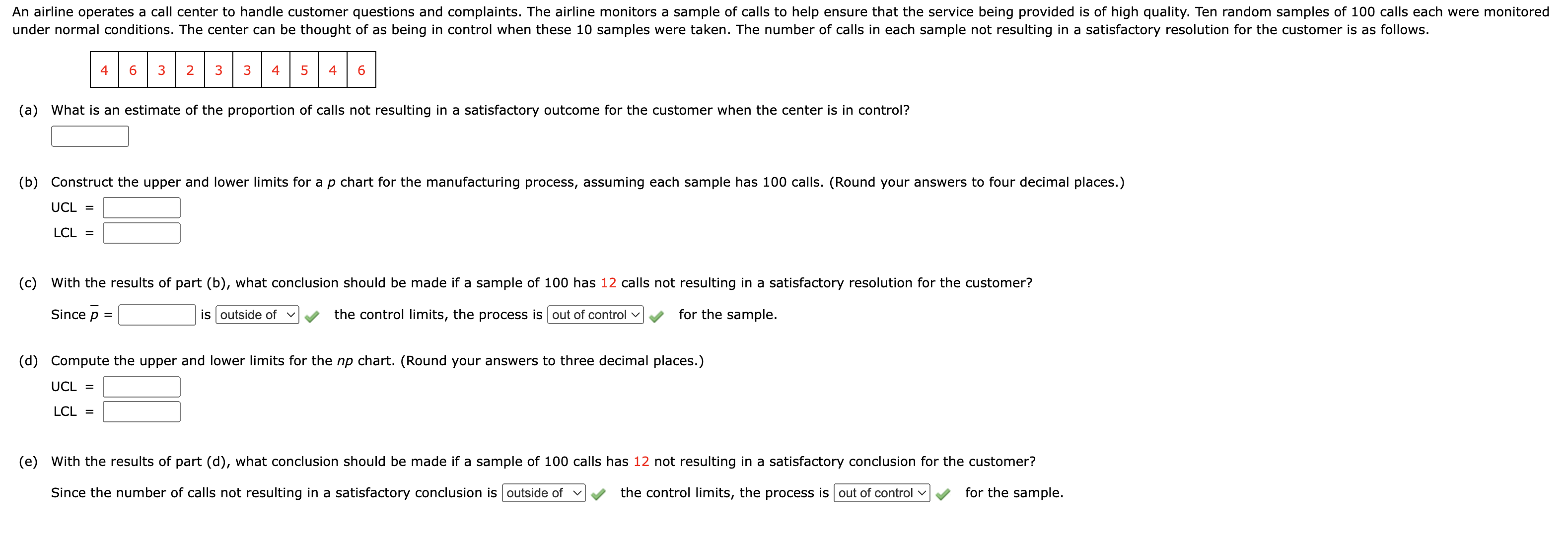 Solved (a) What is an estimate of the proportion of calls | Chegg.com