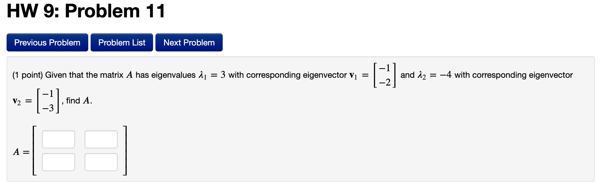 Solved HW 9: Problem 11 Previous Problem Problem List Next | Chegg.com