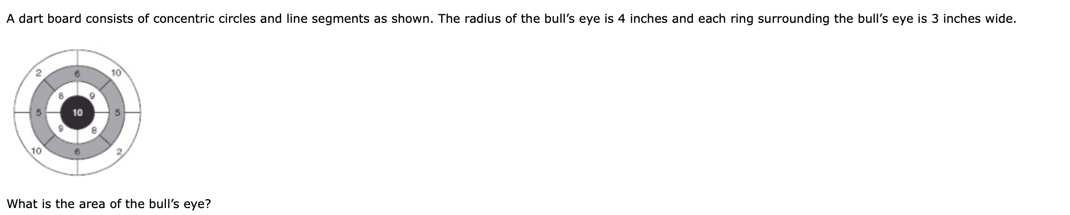 Solved A dart board consists of concentric circles and line | Chegg.com
