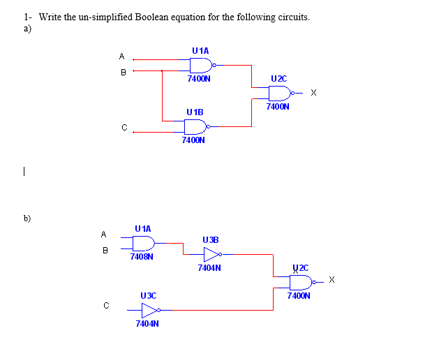 Solved 1- Write the un-simplified Boolean equation for the | Chegg.com