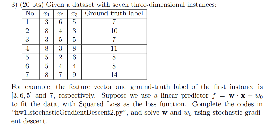 Solved For example, the feature vector and ground-truth | Chegg.com