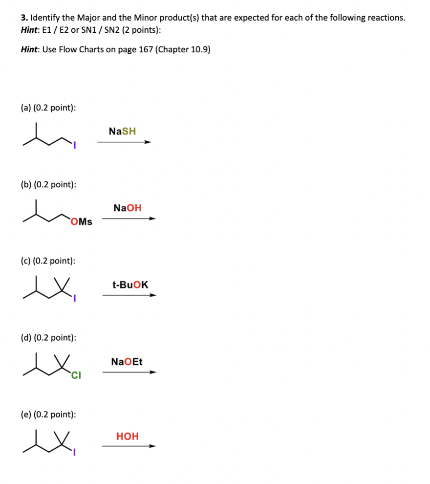 Solved 3. Identify the Major and the Minor product(s) that | Chegg.com Solved 3. Identify the Major and the Minor product(s) that | Chegg.com
