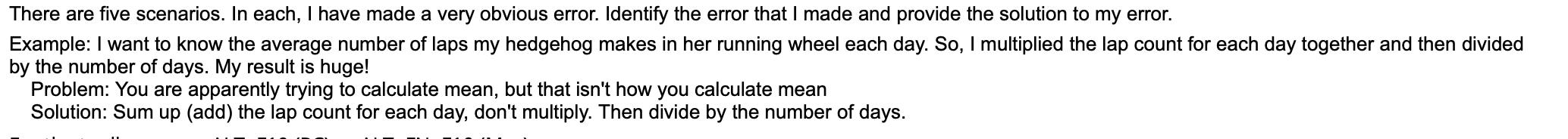 Solved There are five scenarios. In each, I have made a very | Chegg.com