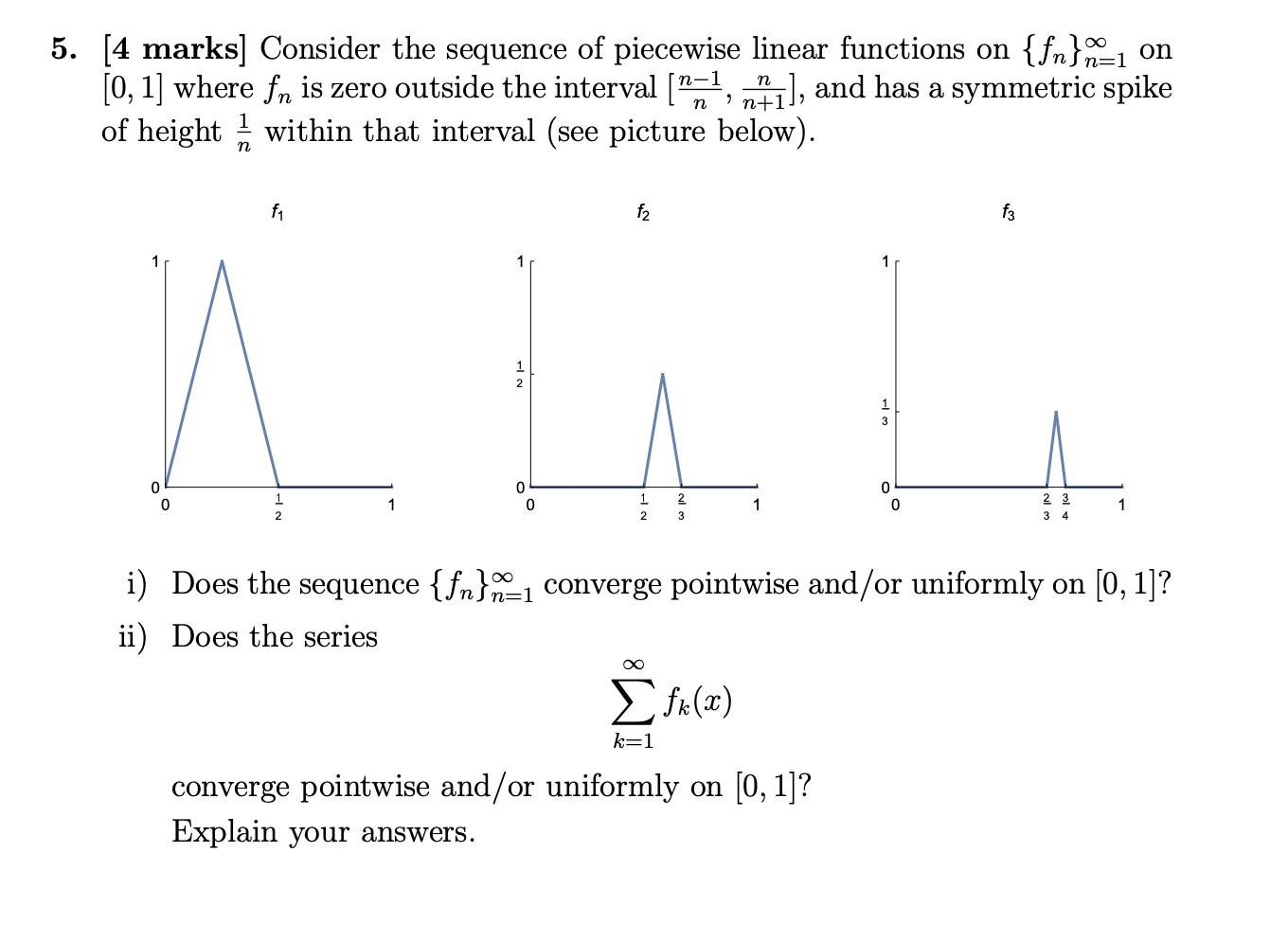 Solved [4 marks] Consider the sequence of piecewise linear | Chegg.com
