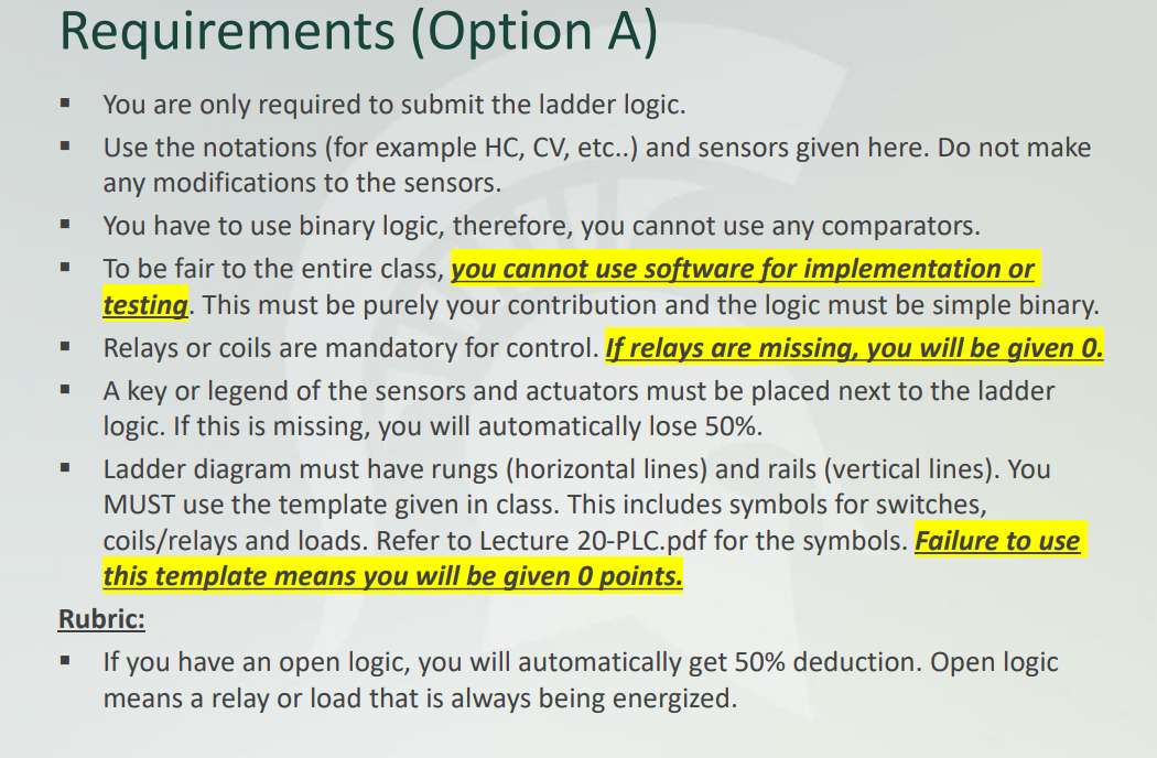 Solved Q: Develop a ladder logic program for the setup shown | Chegg.com