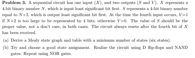 Solved Problem 3 A Sequential Circuit Has One Input X