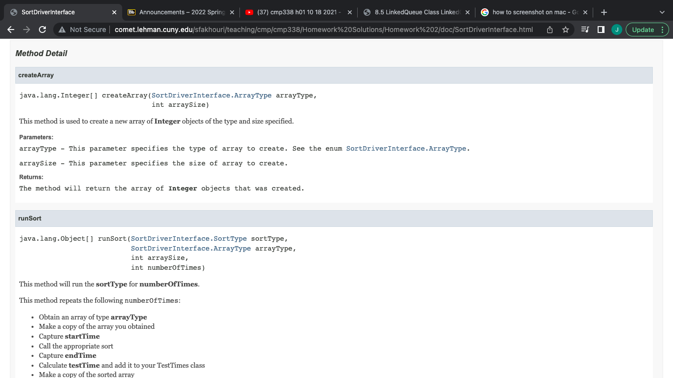 Solved This method repeats the following numberOfTimes: • | Chegg.com