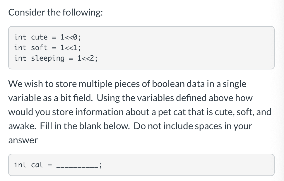 Solved Consider the following: int cute 1
