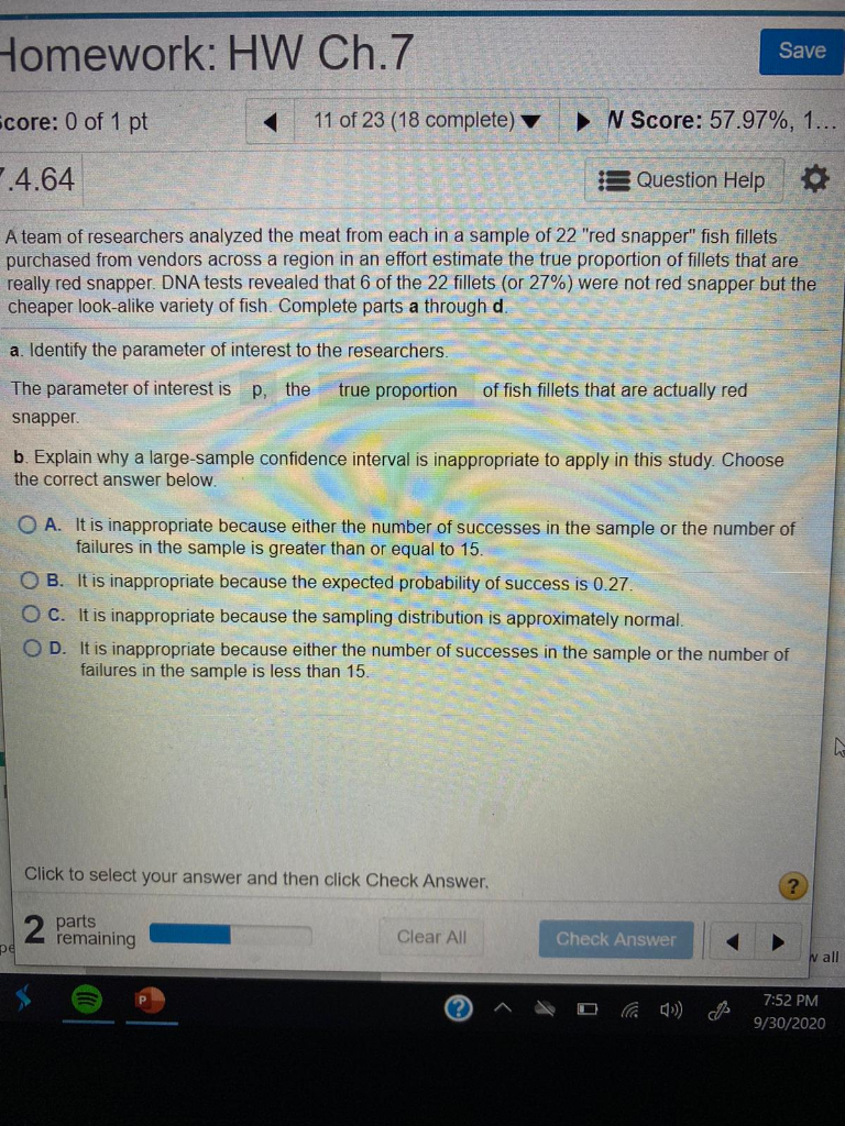 Solved Homework Hw Ch 7 Save Ecore 0 Of 1 Pt 11 Of 23 18