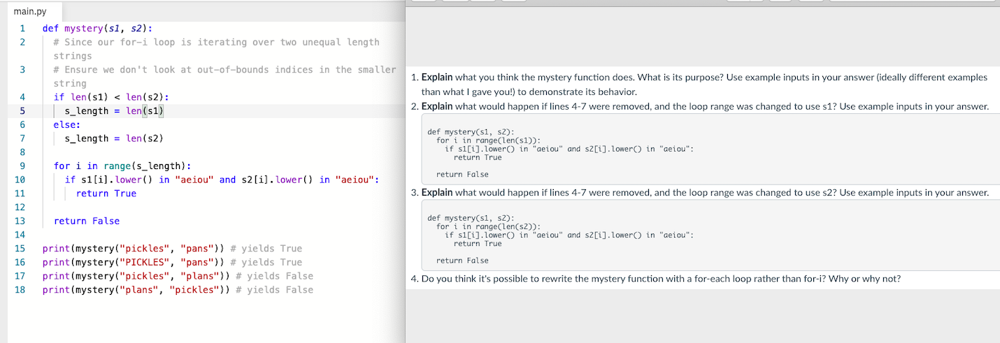 Solved 4 1. Explain what you think the mystery function | Chegg.com