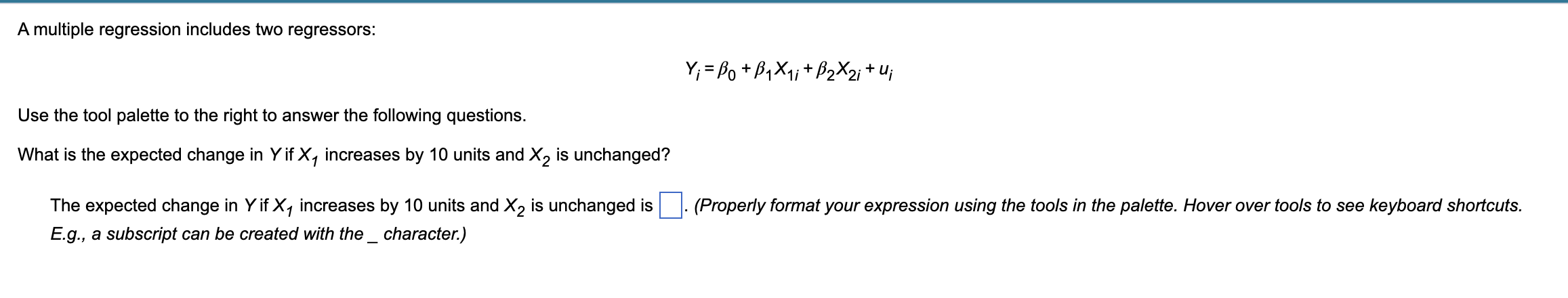 A multiple regression includes two regressors: | Chegg.com