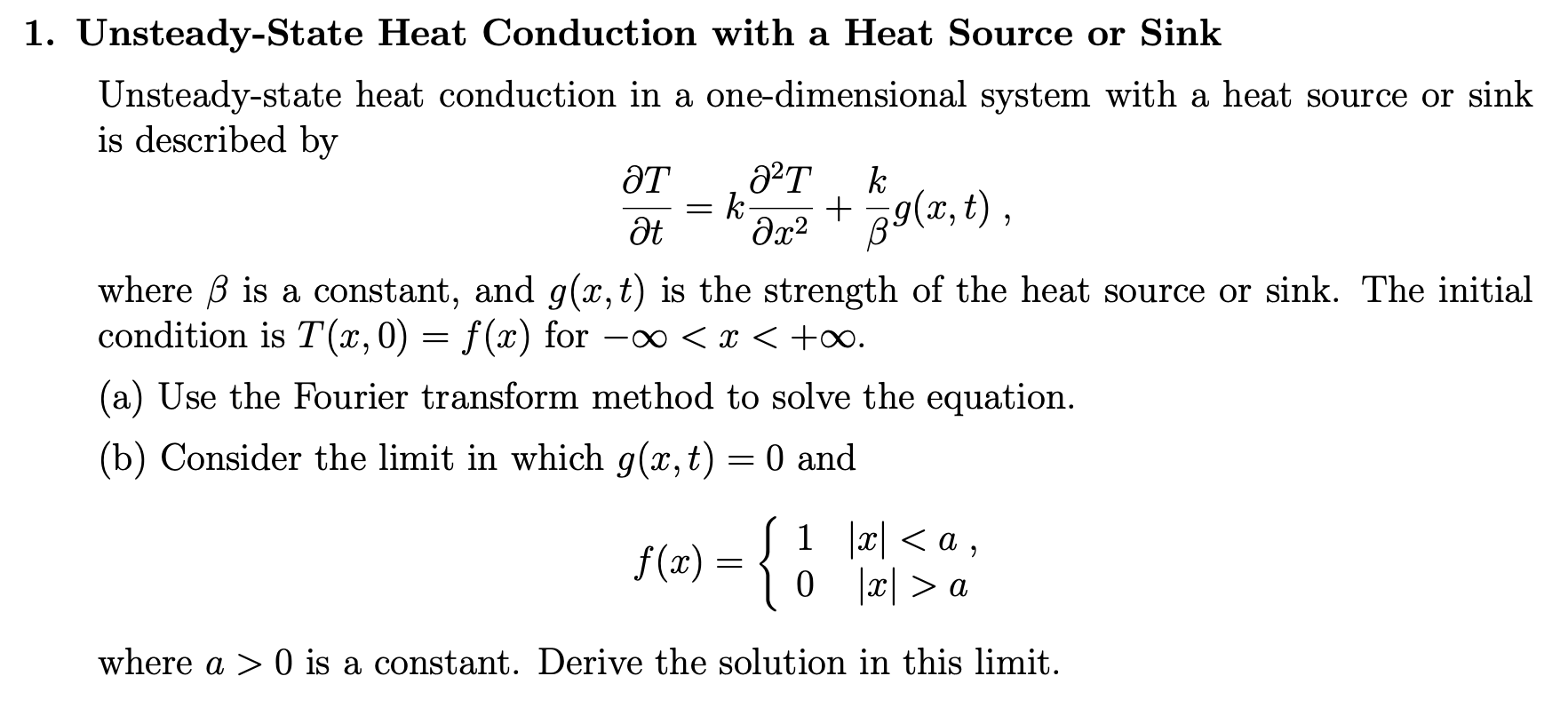 Solved Unsteady State Heat Conduction With A Heat Source Or