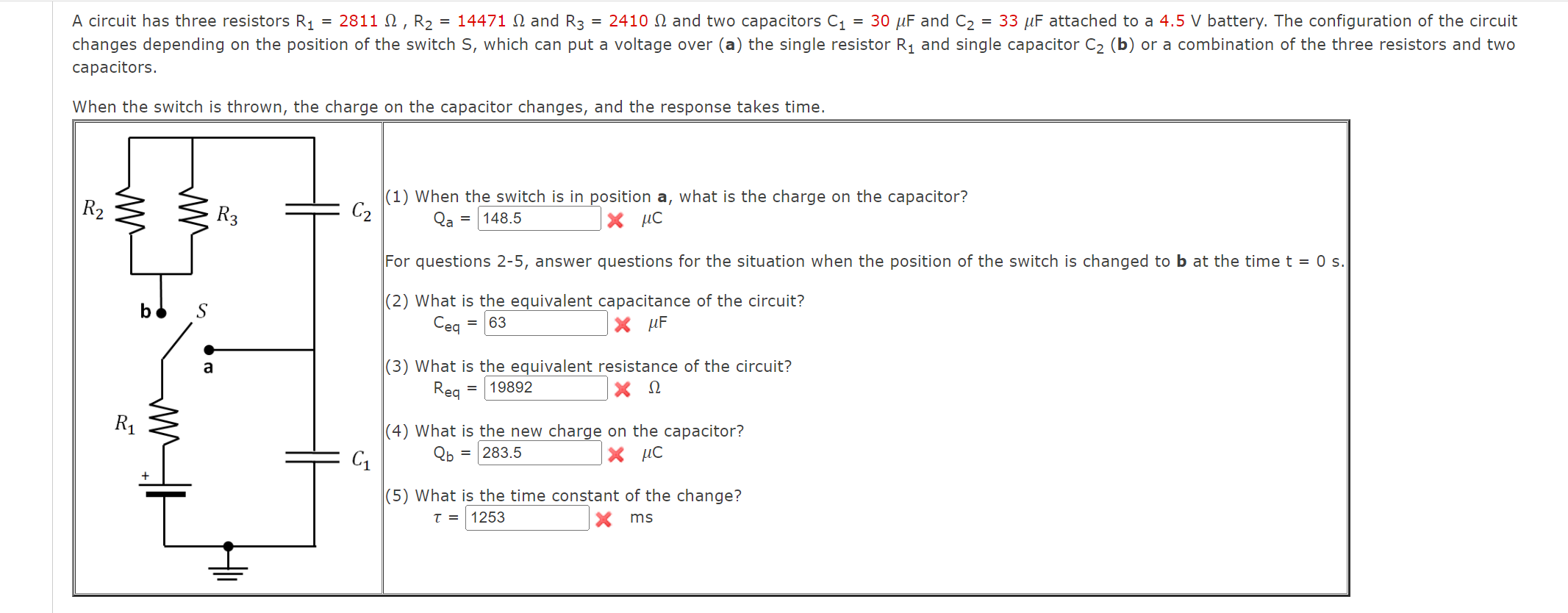Solved A circuit has three resistors R1=2811Ω,R2=14471Ω ﻿and | Chegg.com