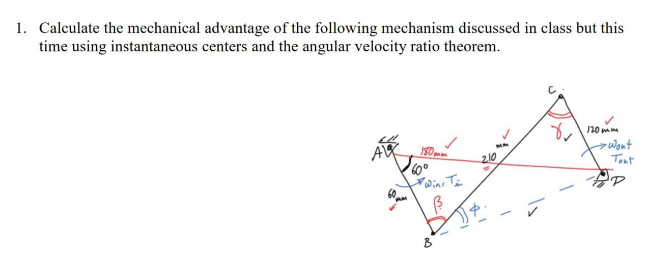 Solved 1. Calculate the mechanical advantage of the | Chegg.com