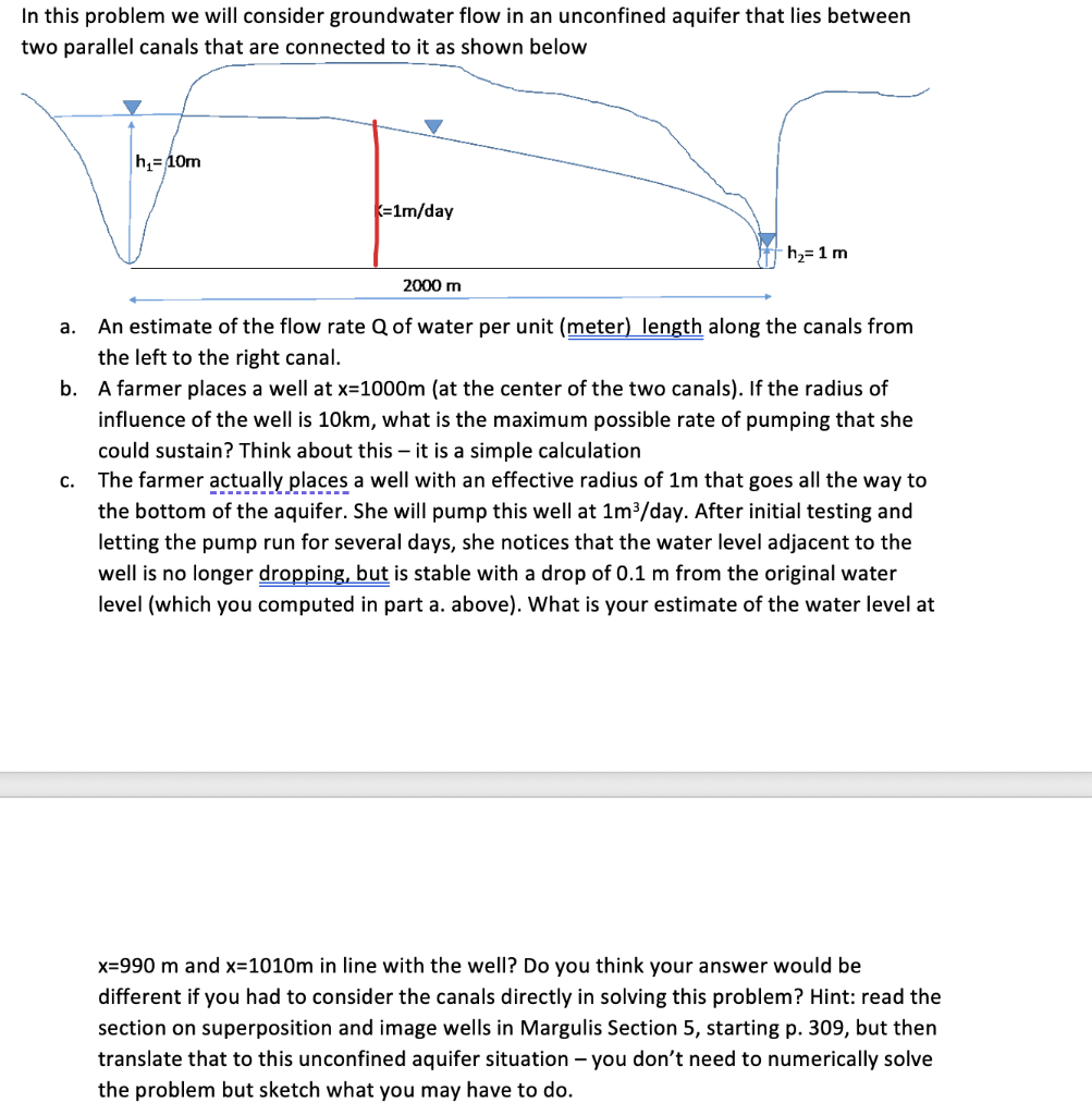 Solved In this problem we will consider groundwater flow in | Chegg.com