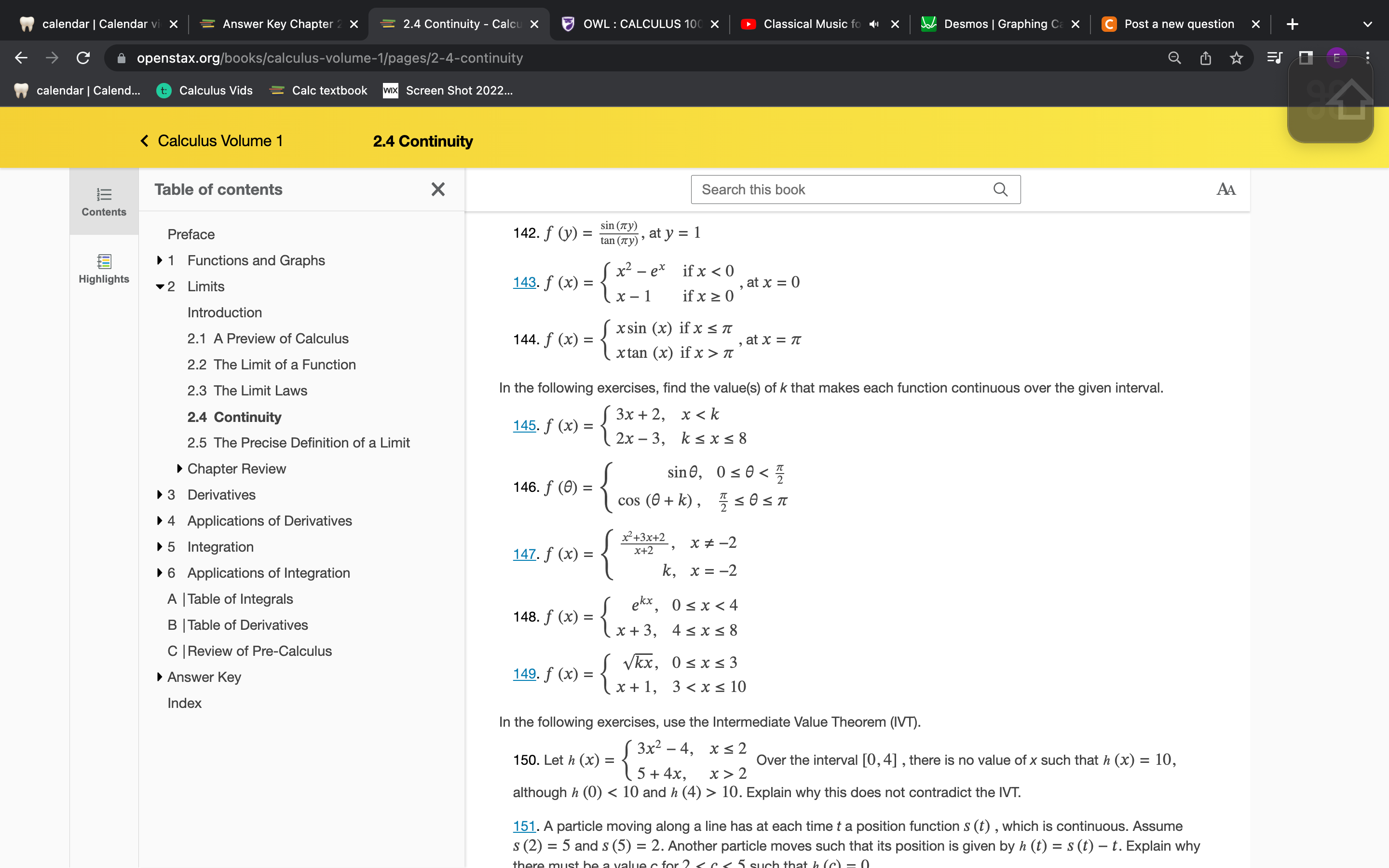 Solved Preface -1 Functions and Graphs Highlights ∇2 Limits | Chegg.com