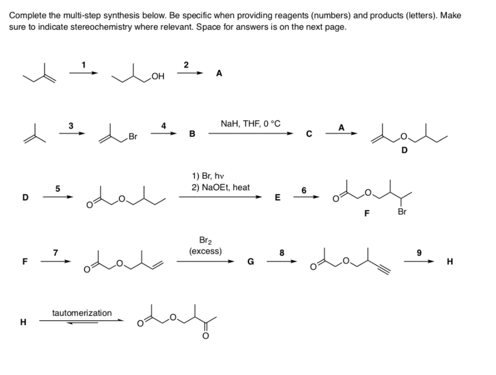 Solved Complete the multi-step synthesis below. Be specific | Chegg.com