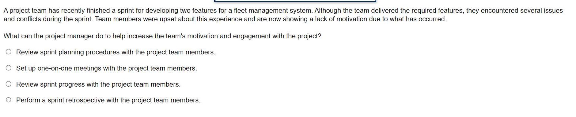 Solved A project team has recently finished a sprint for | Chegg.com