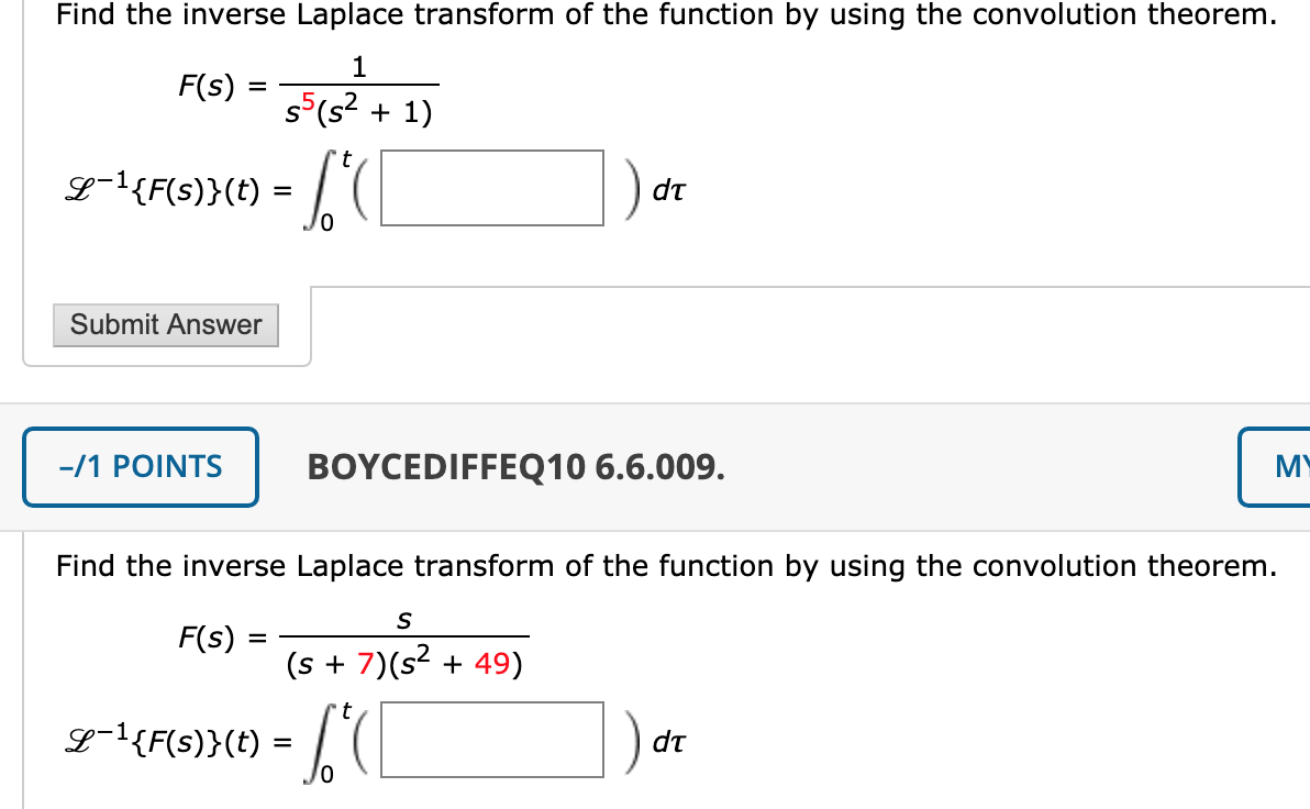 Solved Find the inverse Laplace transform of the function by | Chegg.com