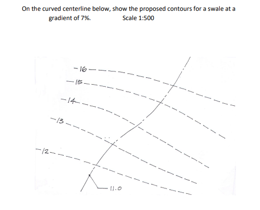 On the curved centerline below, show the proposed | Chegg.com