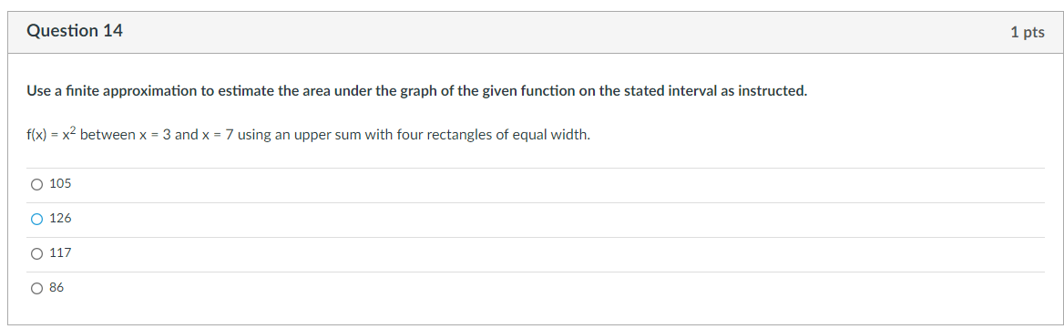 Solved Use A Finite Approximation To Estimate The Area Under 0861