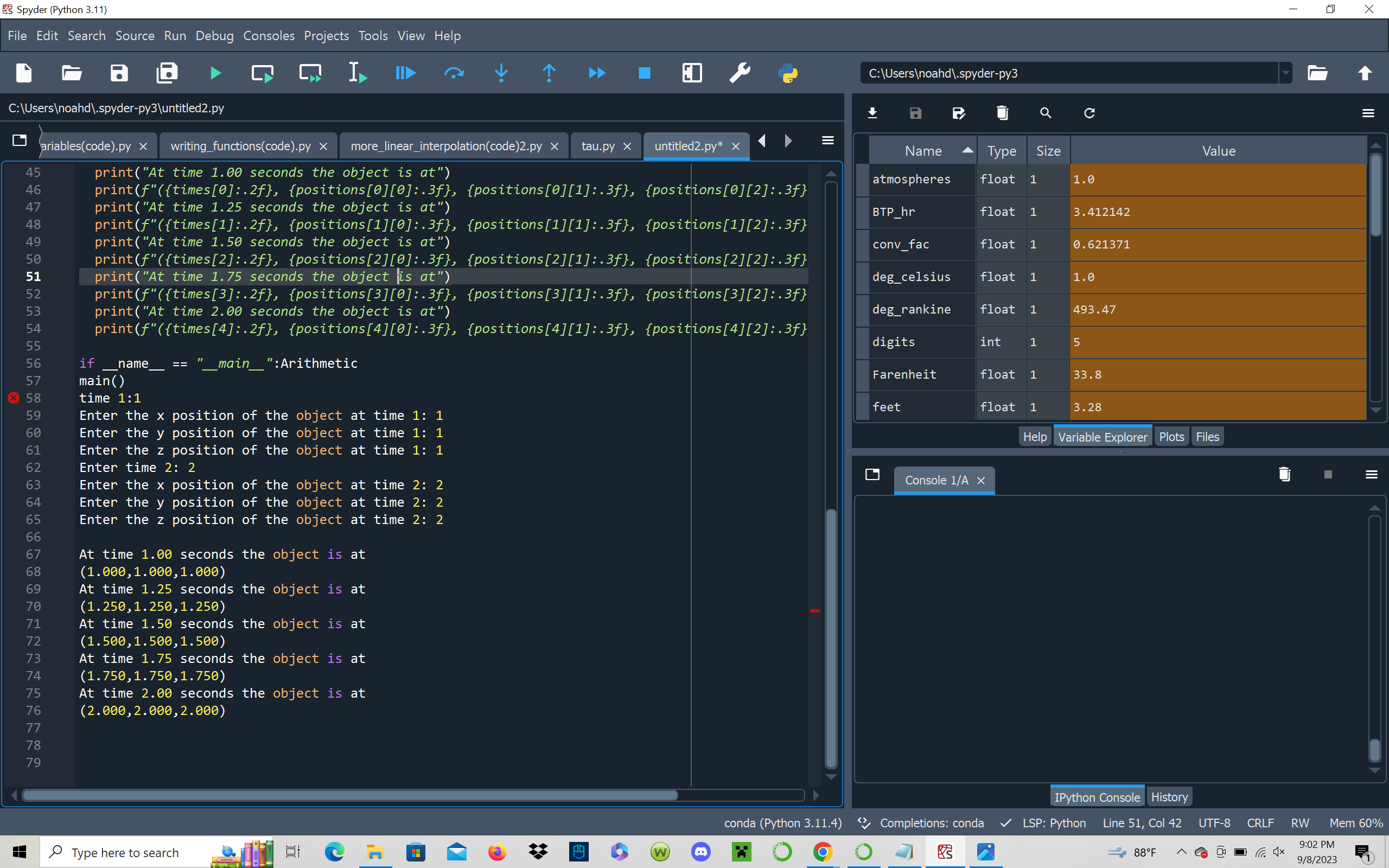 Solved I am having issues on lines 57 and 58, where am I | Chegg.com