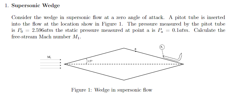 Solved 1. Supersonic Wedge Consider the wedge in supersonic | Chegg.com