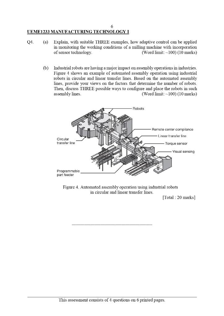 Solved UEME1233 MANUFACTURING TECHNOLOGY I 04. (a) Explain, | Chegg.com