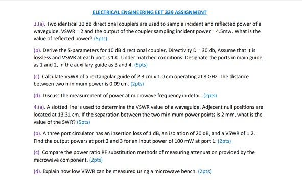 ELECTRICAL ENGINEERING EET 339 ASSIGNMENT 3.(a). Two | Chegg.com