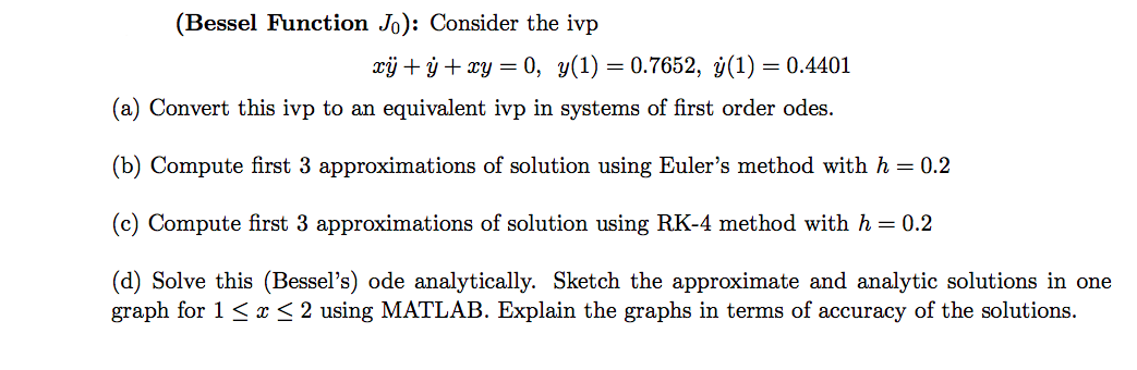 Solved (Bessel Function J0 ): Consider the | Chegg.com
