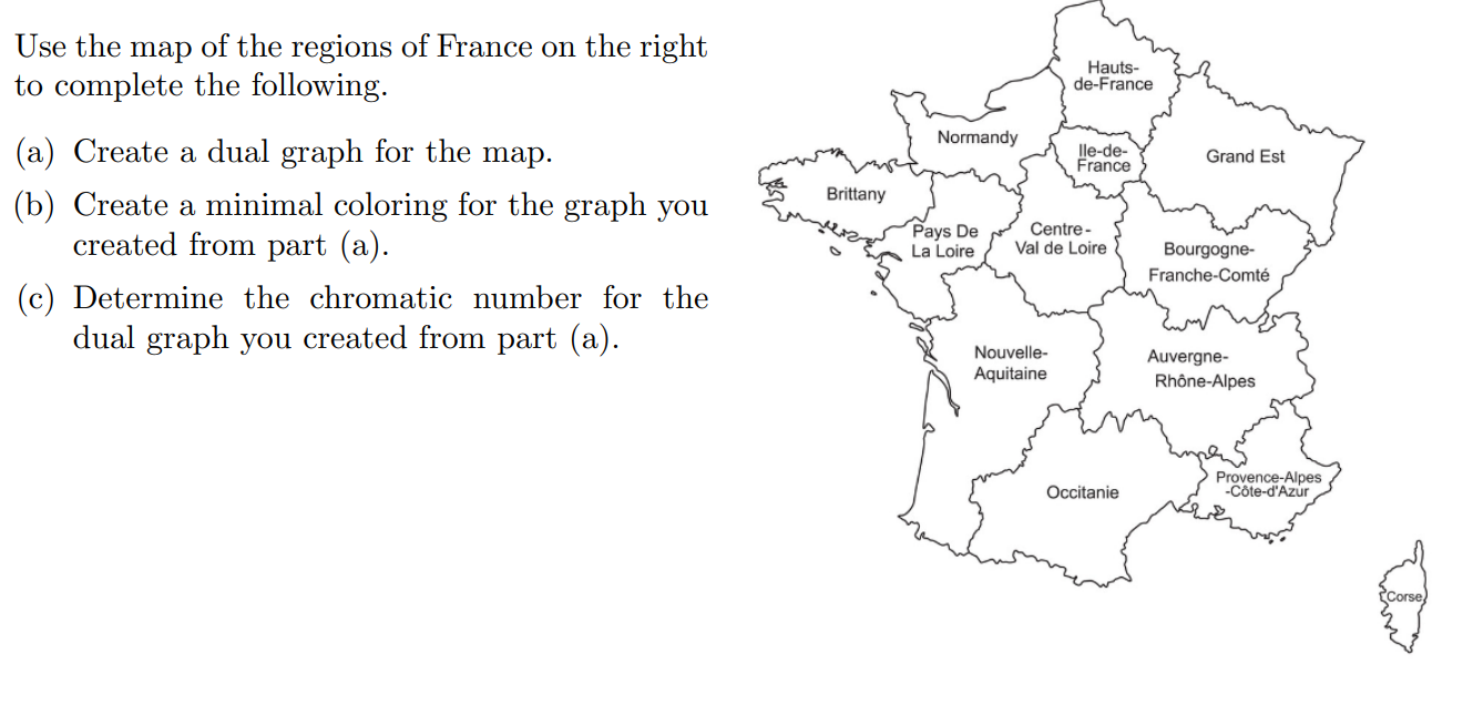 Use the map of the regions of France on the right to | Chegg.com