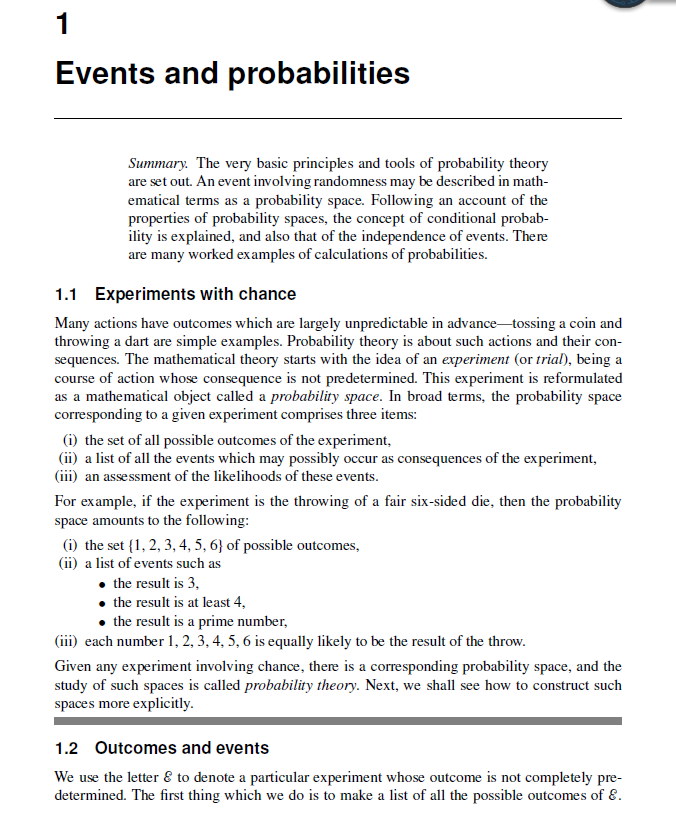 Solved Events and probabilities Summary. The very basic | Chegg.com