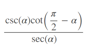 Solved sec(α)csc(α)cot(2π−α) | Chegg.com