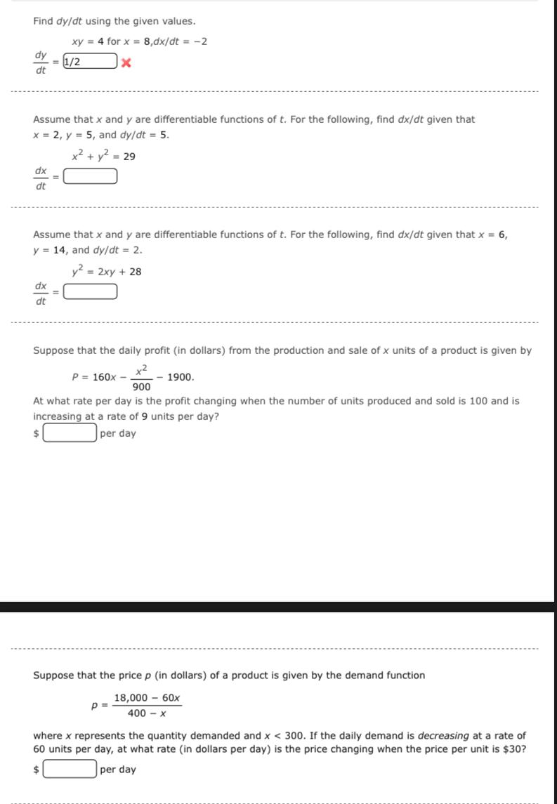 Solved Find dy/dt using the given values. dtdy=xxy=4 for | Chegg.com