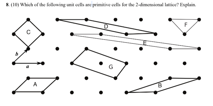 Solved 8. (10) Which of the following unit cells are | Chegg.com