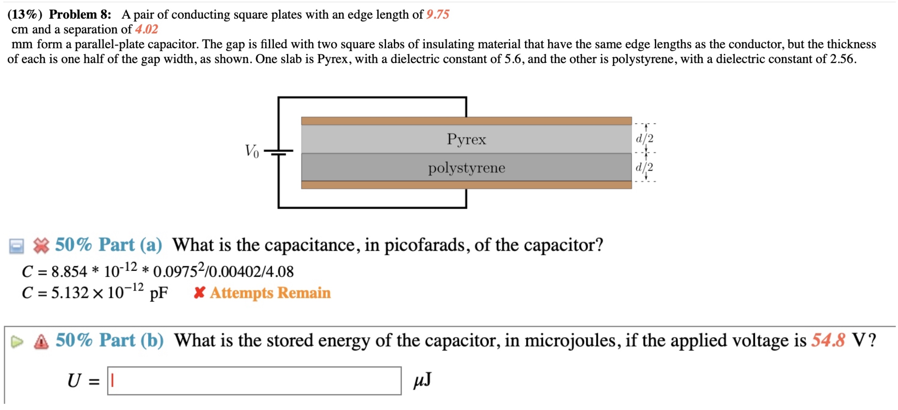Solved (13\%) Problem 8: A pair of conducting square plates | Chegg.com Solved (13\%) Problem 8: A pair of conducting square plates | Chegg.com