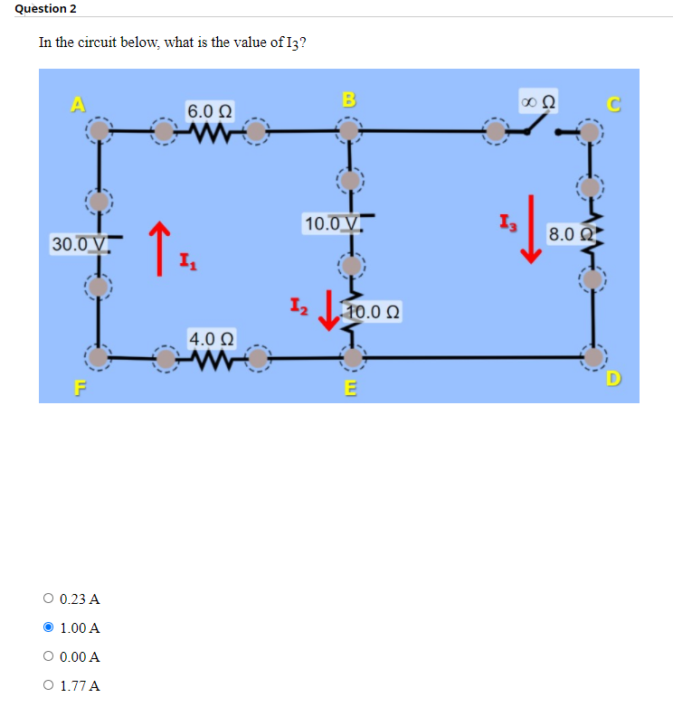 Solved Question 2 In the circuit below, what is the value of | Chegg.com