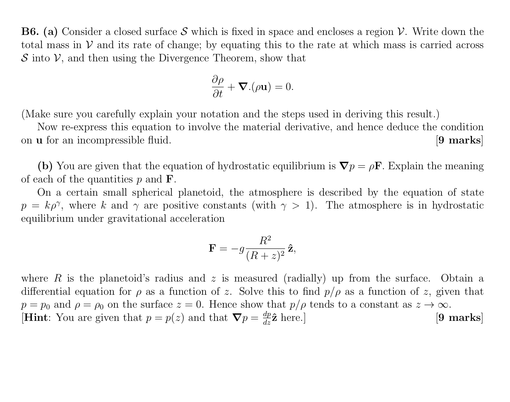 Solved B6. (a) ﻿Consider a closed surface S ﻿which is fixed | Chegg.com