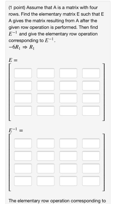 Solved (1 point) Assume that A is a matrix with four rows. | Chegg.com
