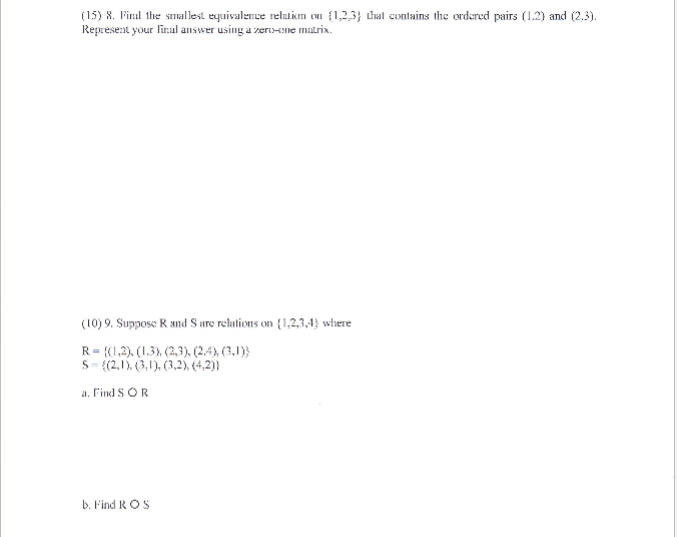 Solved (15) X. Til the smallest equivalence relation (123) | Chegg.com