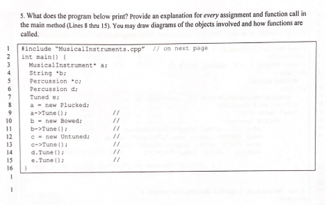 Solved 5. What does the program below print? Provide an | Chegg.com