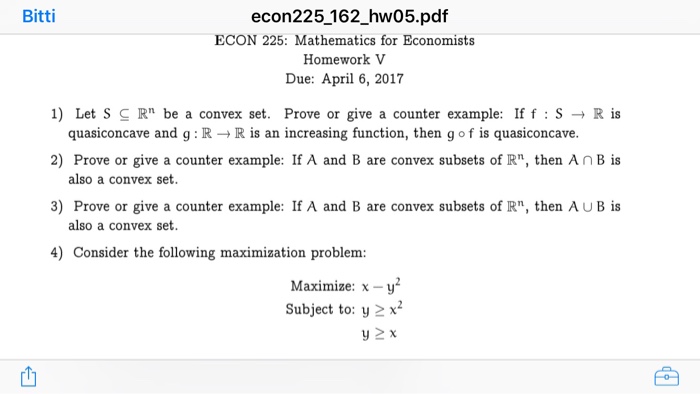 Solved Let S Subset Rn Be A Convex Set Prove Or Give A 