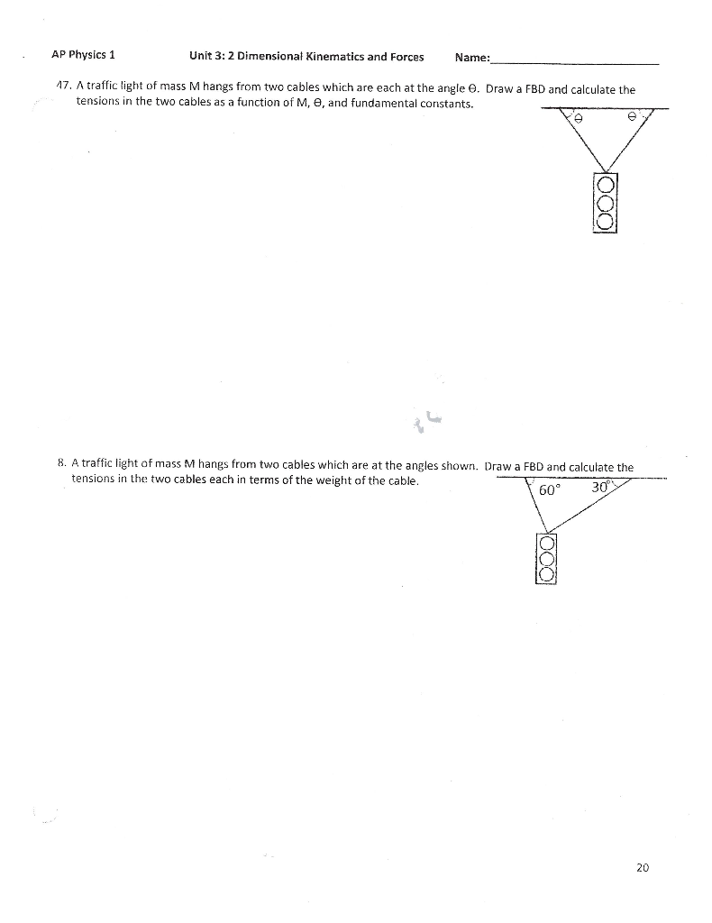 Solved AP Physics 1 Unit 3: 2 Dimensional Kinematics and | Chegg.com