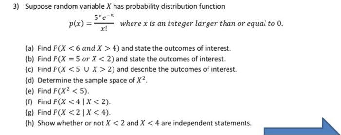 Solved 3) Suppose random variable X has probability | Chegg.com