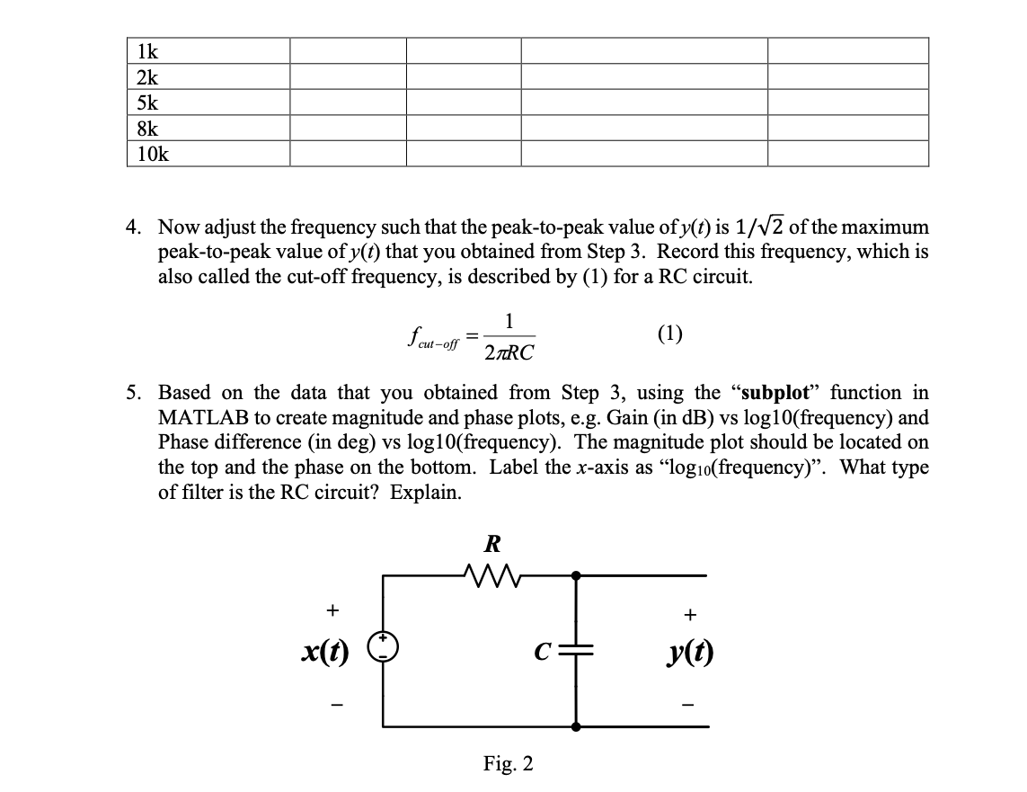 Solved 1. Build the circuit in Fig. 2 on a breadboard, with | Chegg.com
