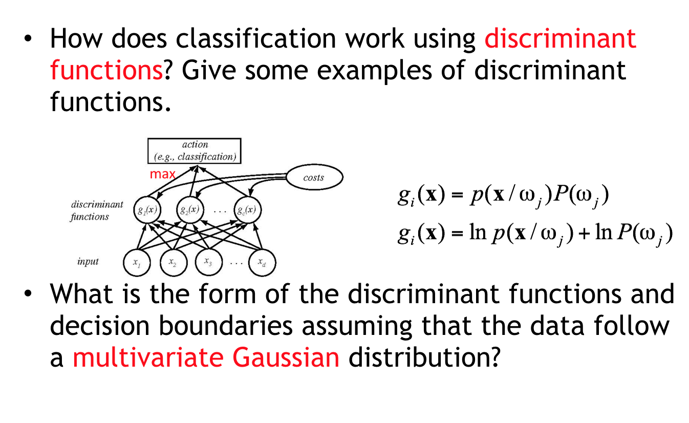 Solved • How does classification work using discriminant | Chegg.com