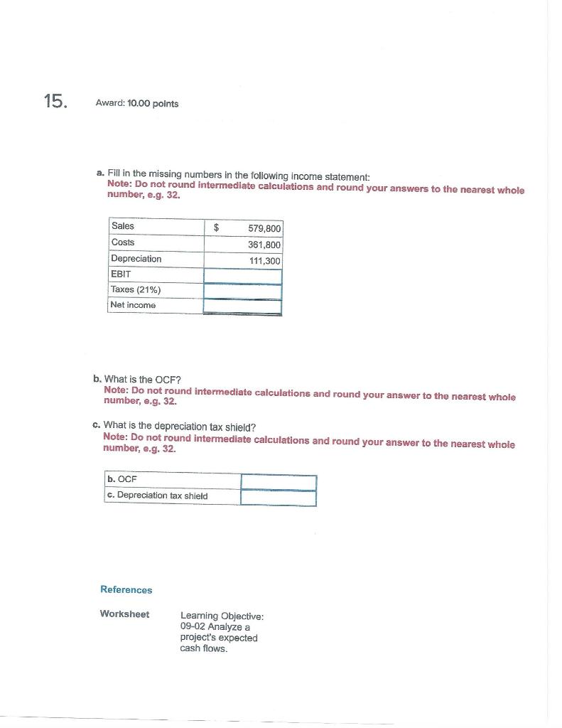 Solved a. Fill in the missing numbers in the following | Chegg.com
