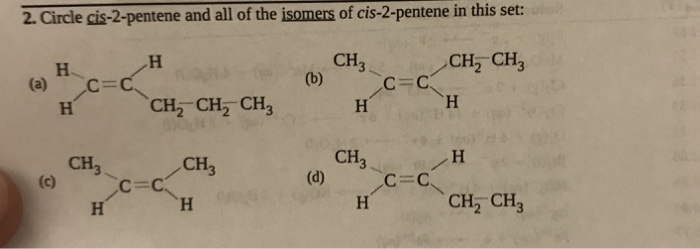 Solved 2. Circle cis-2-pentene and all of the isomers of | Chegg.com