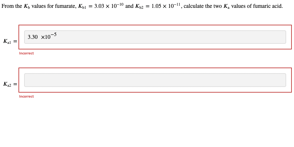 Solved From the Ka values for fumaric acid, Ka1=9.50×10−4 | Chegg.com