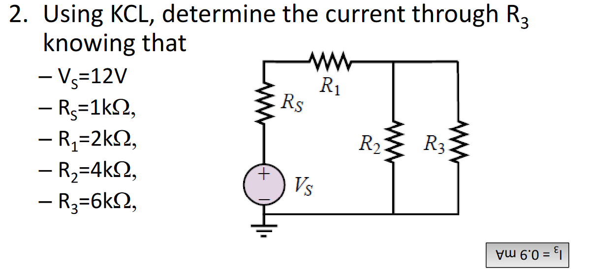 Solved 2 Using Kcl Determine The Current Through R3